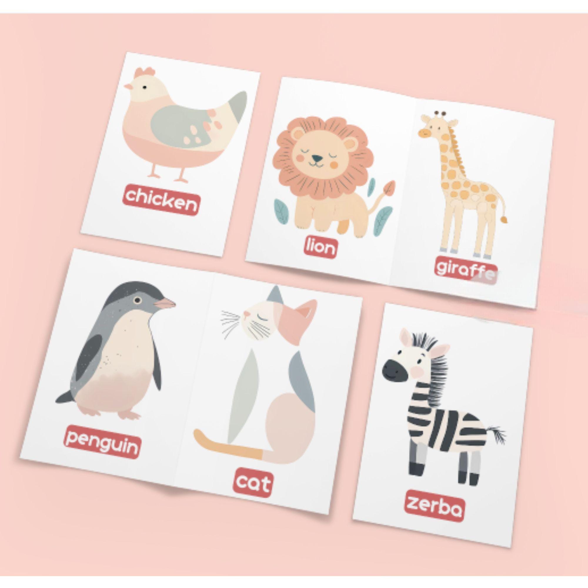 25 Cute Animal Mix and Match Cards - Educational Flashcards Designed ...