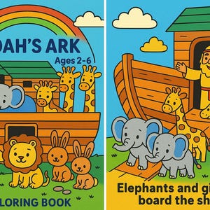 Noah's Ark Coloring Book for Kids | 20 Fun Printable Pages | Ages 2-6 ...