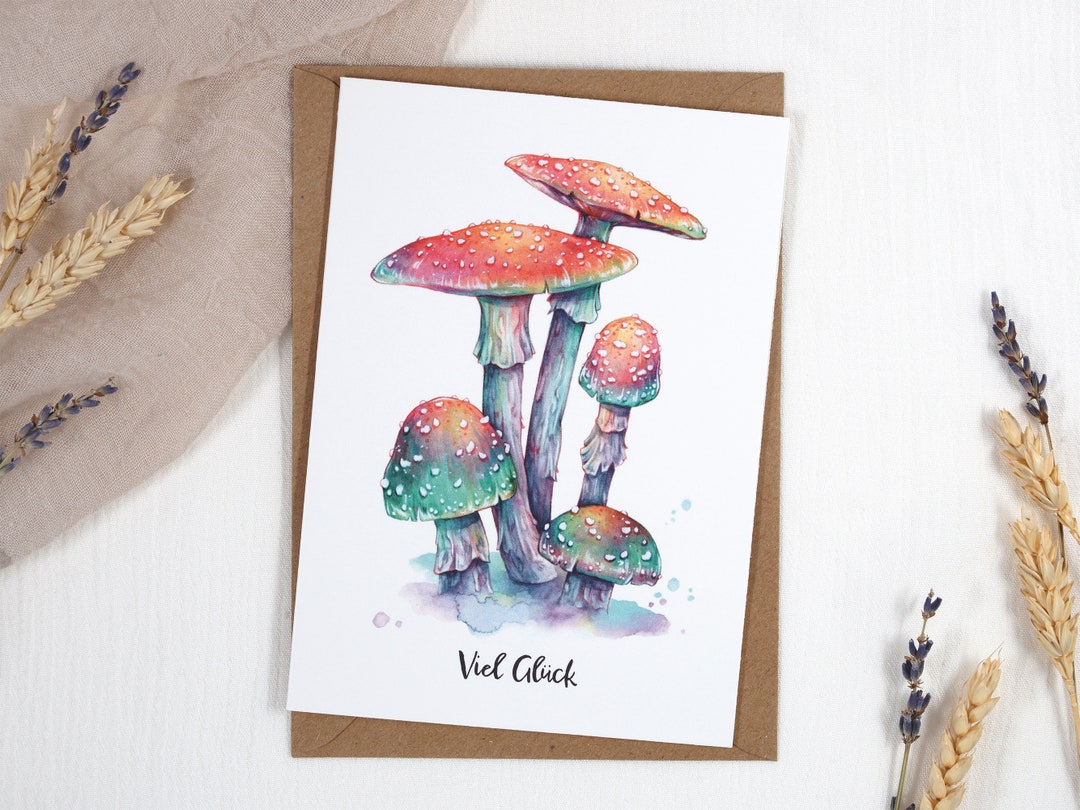 Watercolor Card – Lucky Charm – Exam Lucky Charm – Good Luck – Folding ...