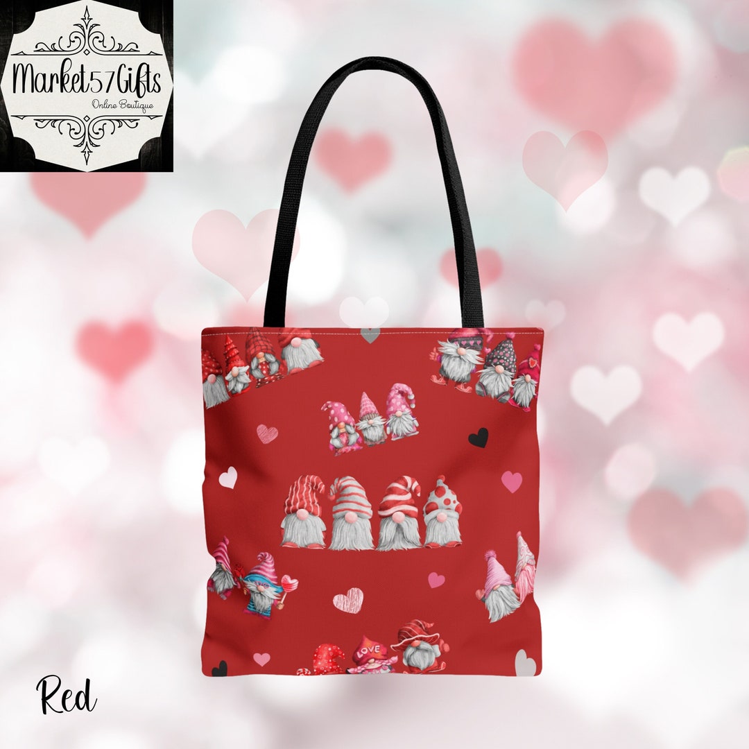 Valentine's Day Pink Gnomes Tote Bag Carry Love Everywhere Cute and ...