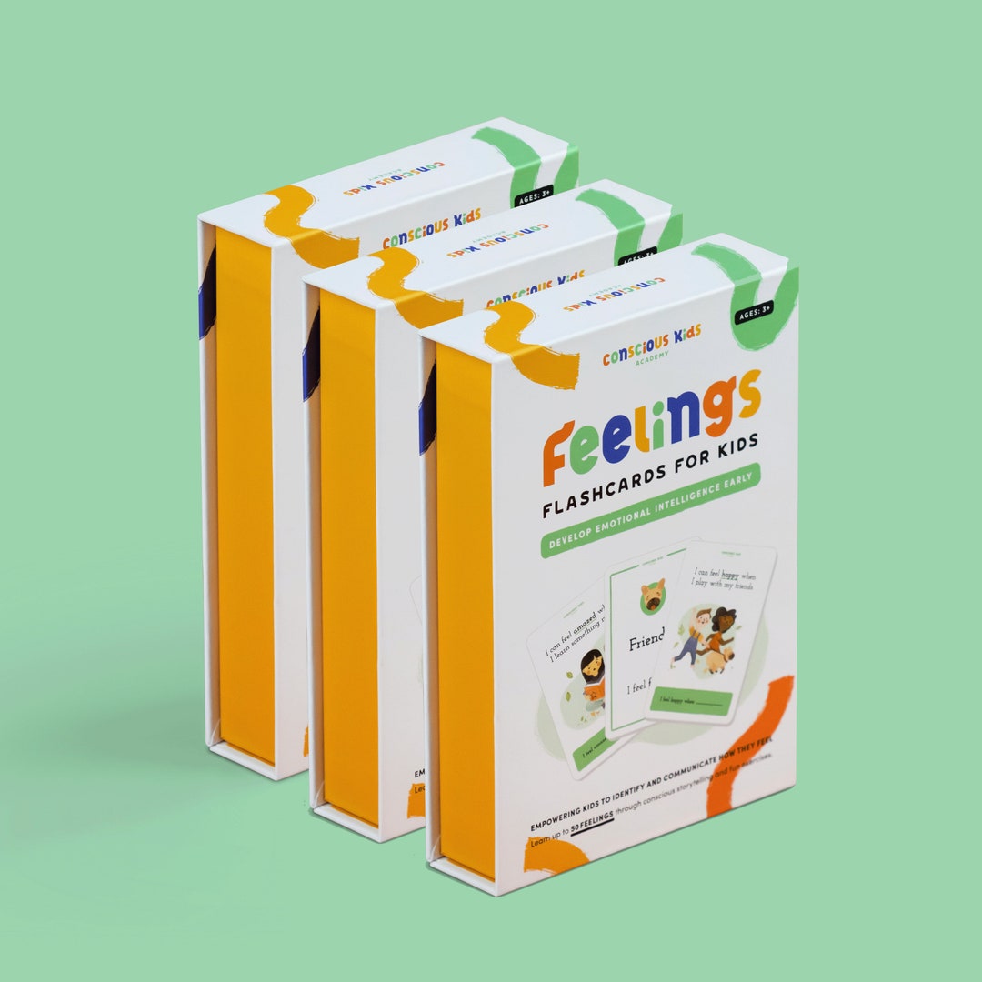 Feelings Flashcards for Ages 3+, Montessori Emotions Flashcards ...