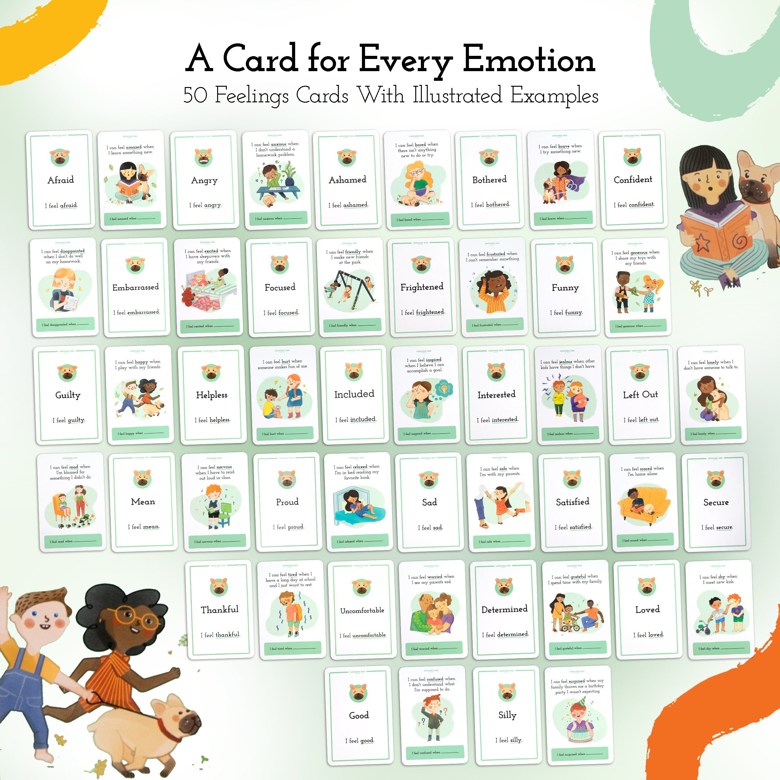 Feelings Flashcards for Ages 3+, Montessori Emotions Flashcards ...