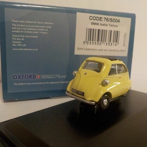BMW Isetta Yellow Bubble Car Model Car Oxford Diecast - Etsy