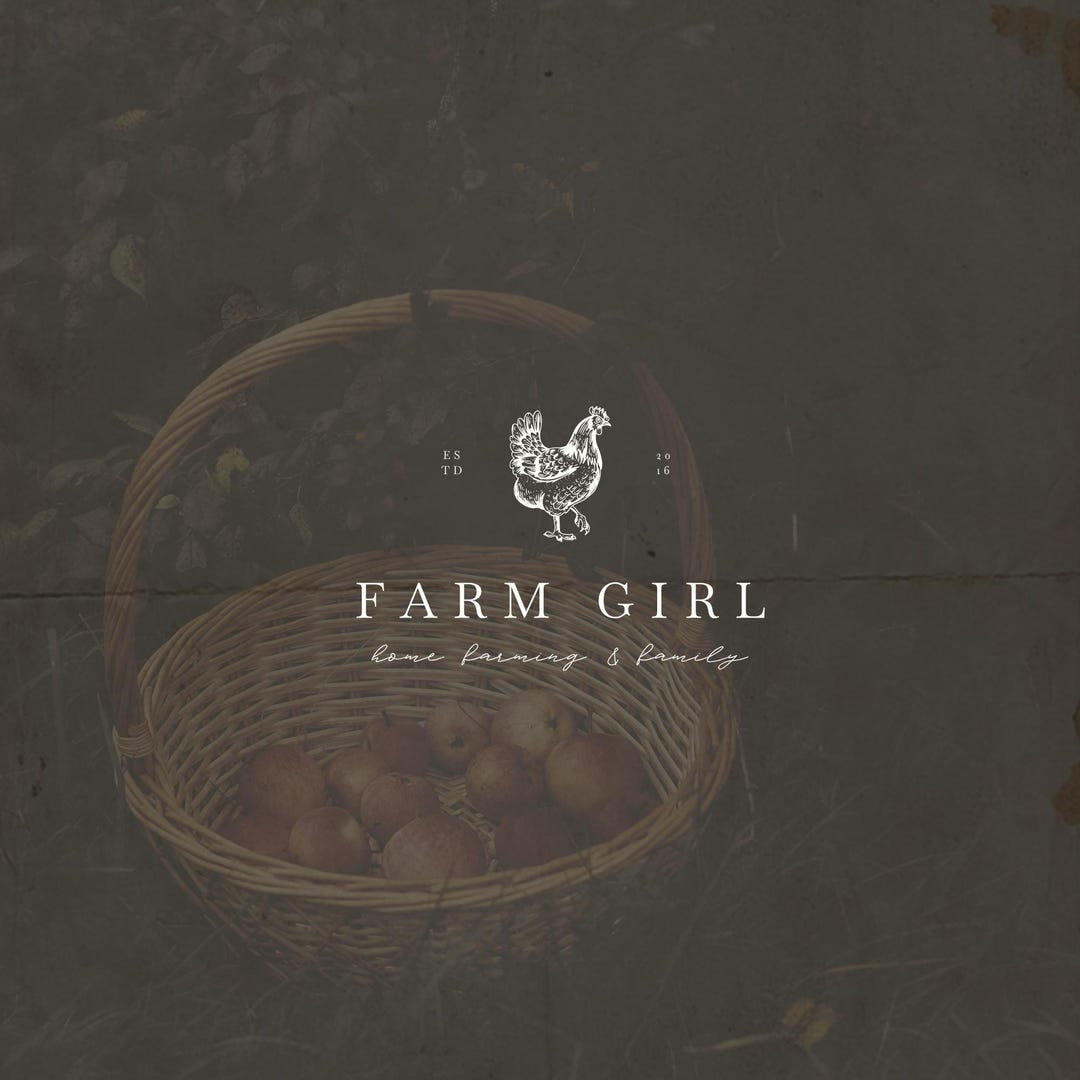 Farm Girl Branding Kit for Canva | Country Logo Template | Rustic Small ...