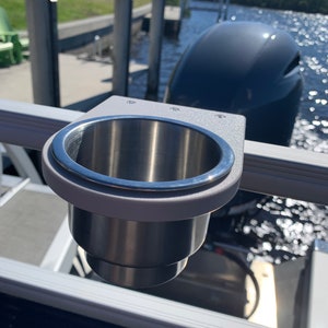 Pontoon Rail Cup Holder - (1-1/8") or (1-1/4") Square Rail - Etsy