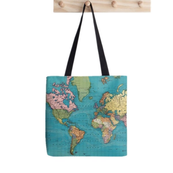 World Map Tote Bag - Etsy