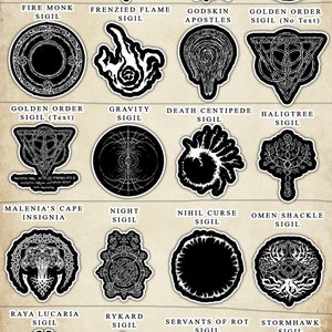 Elden Ring Stickers, Symbol Stickers, Sigil Sticker 26 Options High ...