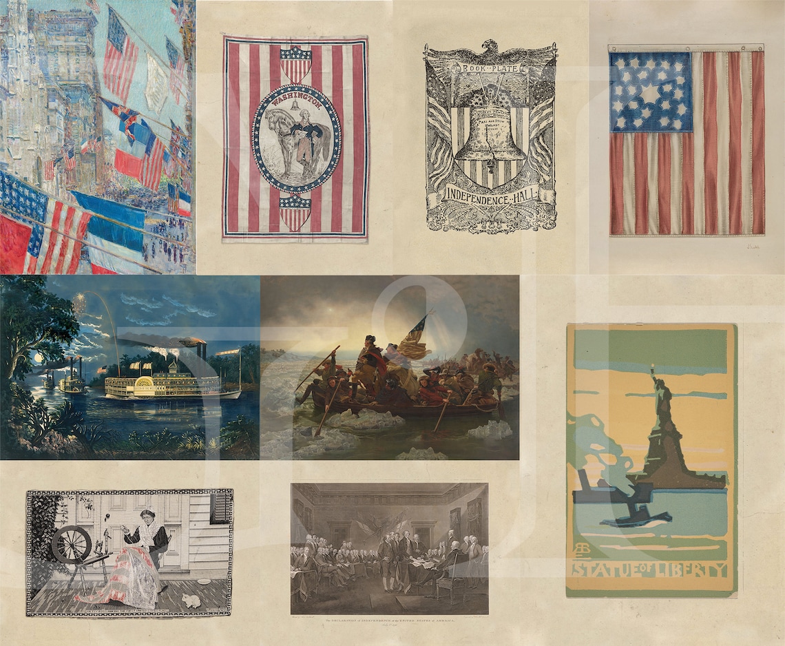 Patriotic Prints Americana Wall Art 4th of July Art Gallery - Etsy