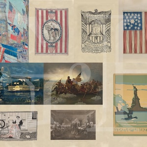 Gallery Wall Americana Printable Vintage Patriotic Wall Art Antique ...