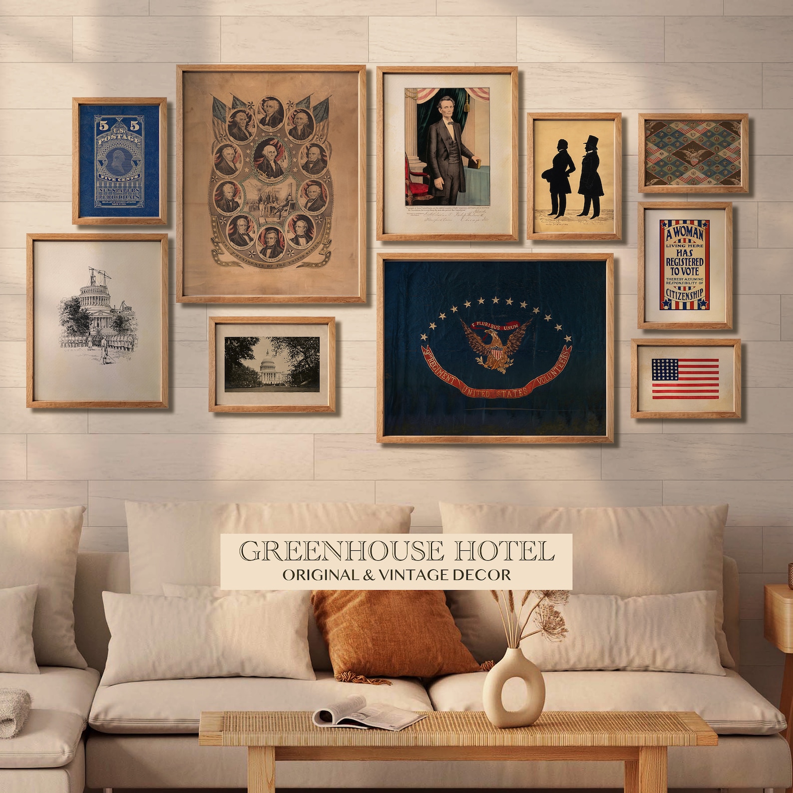 Vintage Americana Art Prints: US History Gallery Wall Set (digital ...