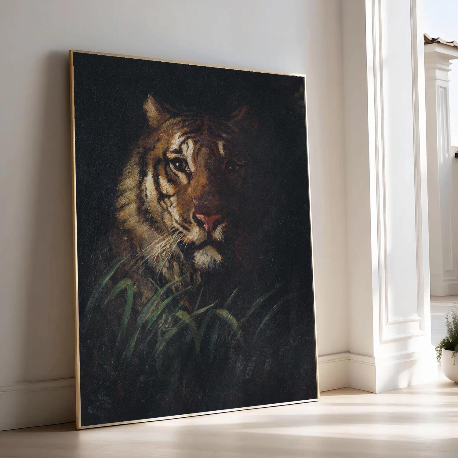 Tiger Gallery Wall Art - Vintage Tiger Prints Set of 4, Antique Art ...