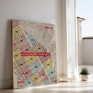 Vintage Brooklyn Map DOWNLOADABLE Antique Wall Art Print - Historic ...
