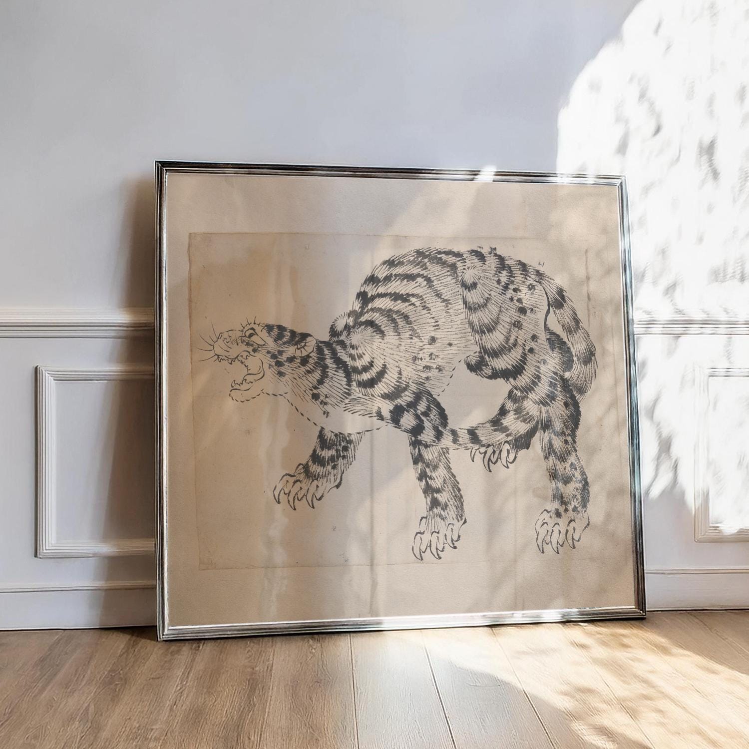 Tiger Gallery Wall Art - Vintage Tiger Prints Set of 4, Antique Art ...