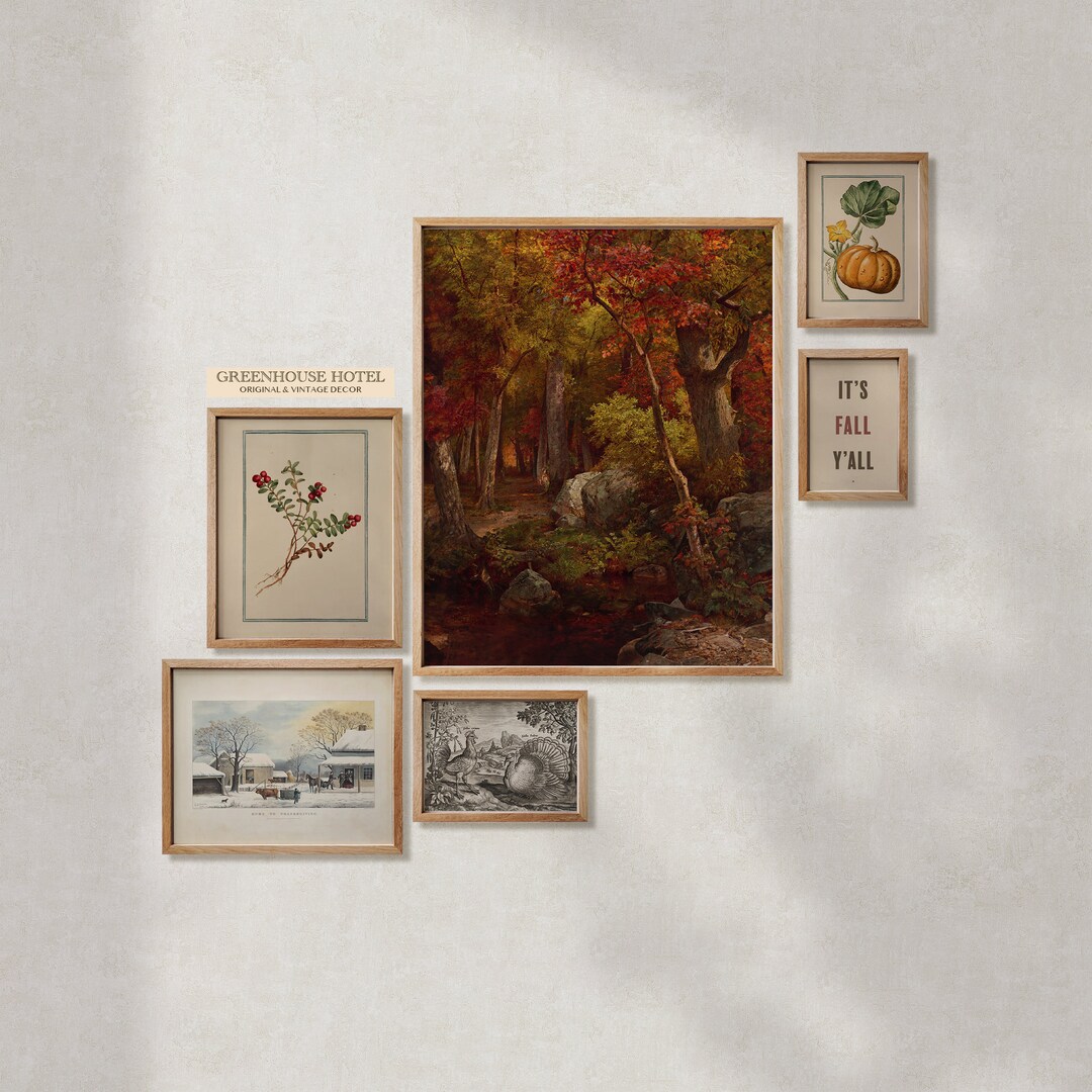 Vintage Fall Gallery Wall Art: Thanksgiving Decor (downloadable) - Etsy