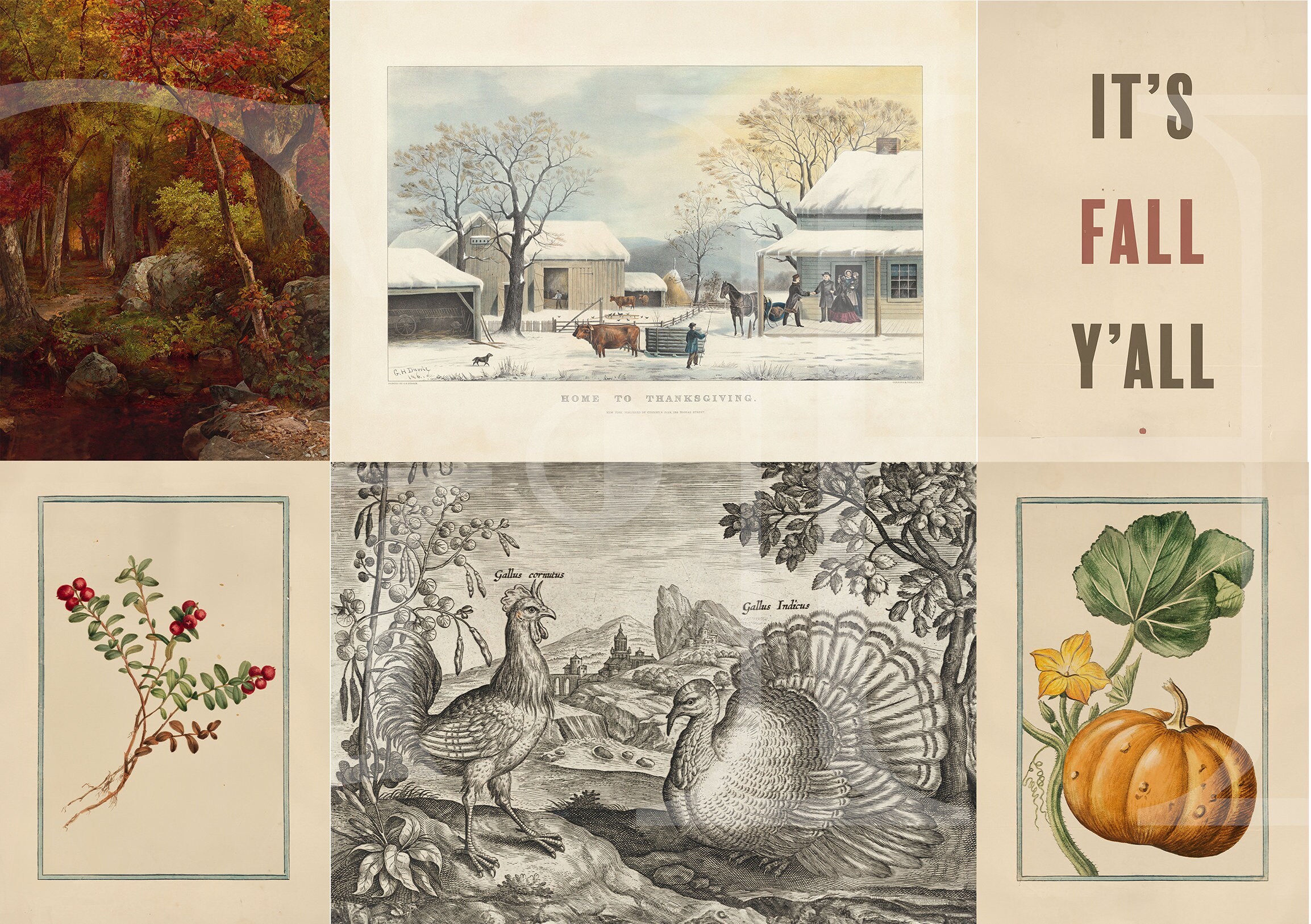 Fall Printable Art Gallery Set of 14 Autumn Prints Downloadable Fall ...