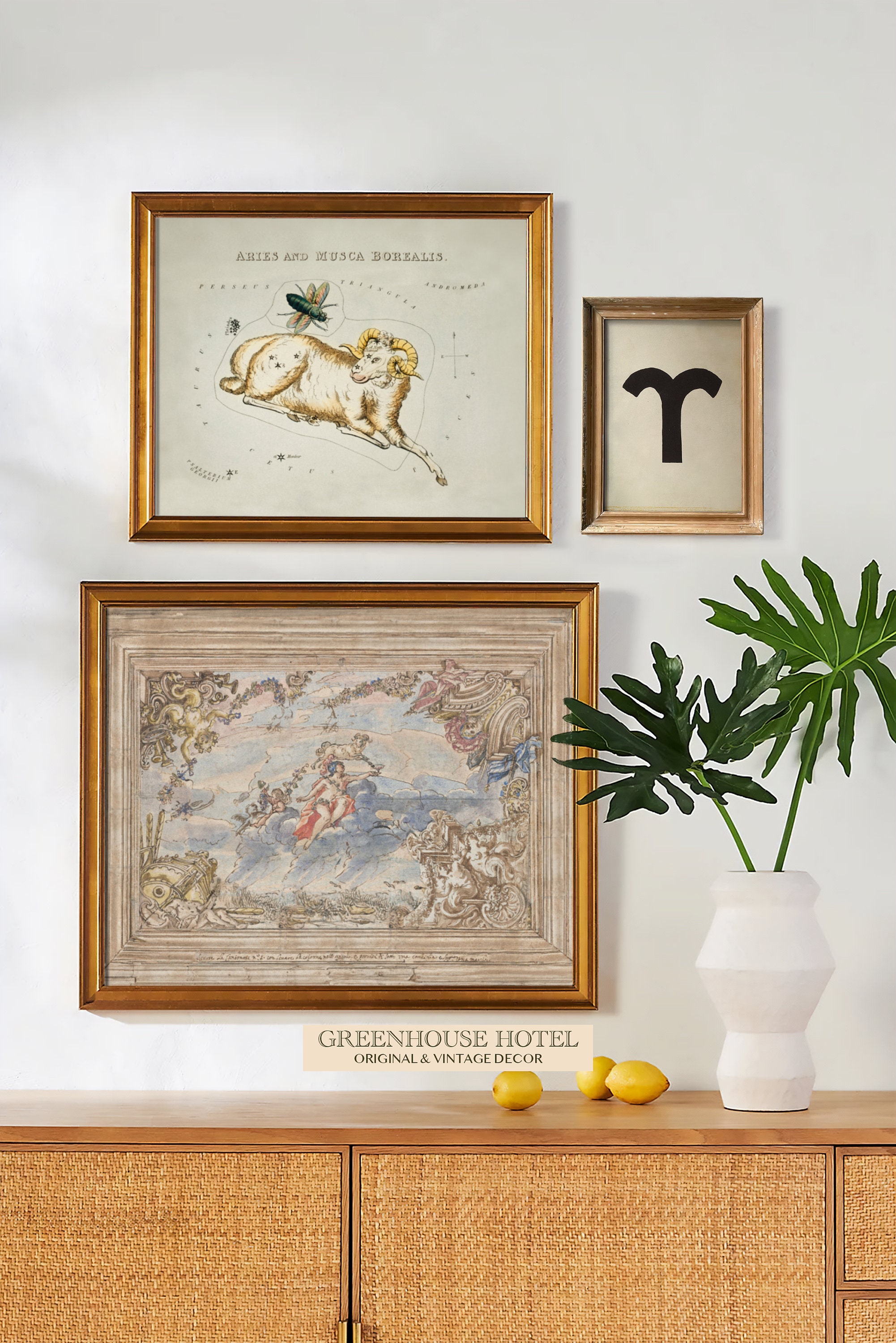 Vintage Aries Gallery Wall Prints Antique Zodiac Art PRINTABLE Set of 5 ...