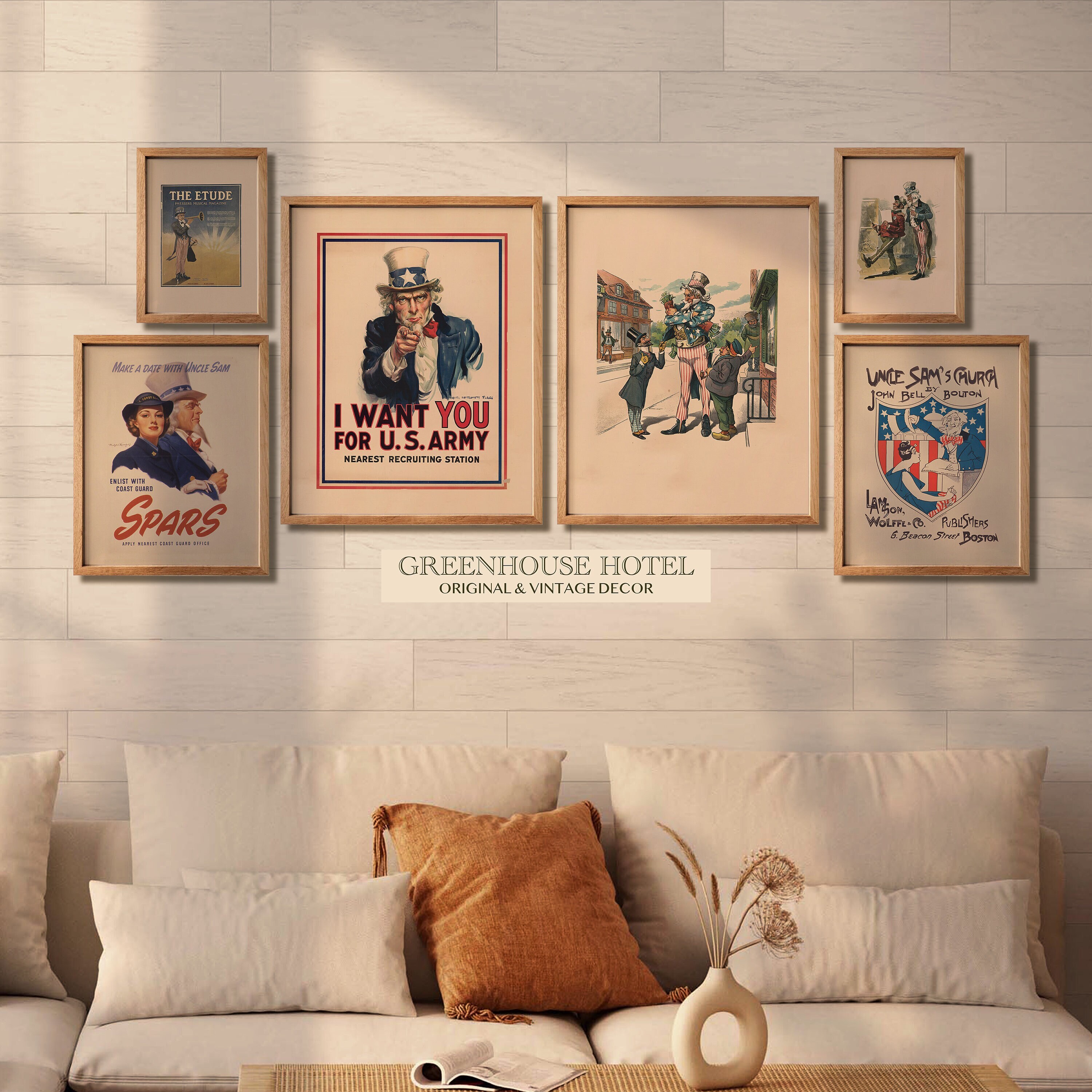Uncle Sam Patriotic Posters: Vintage Americana Decor (digital Download ...
