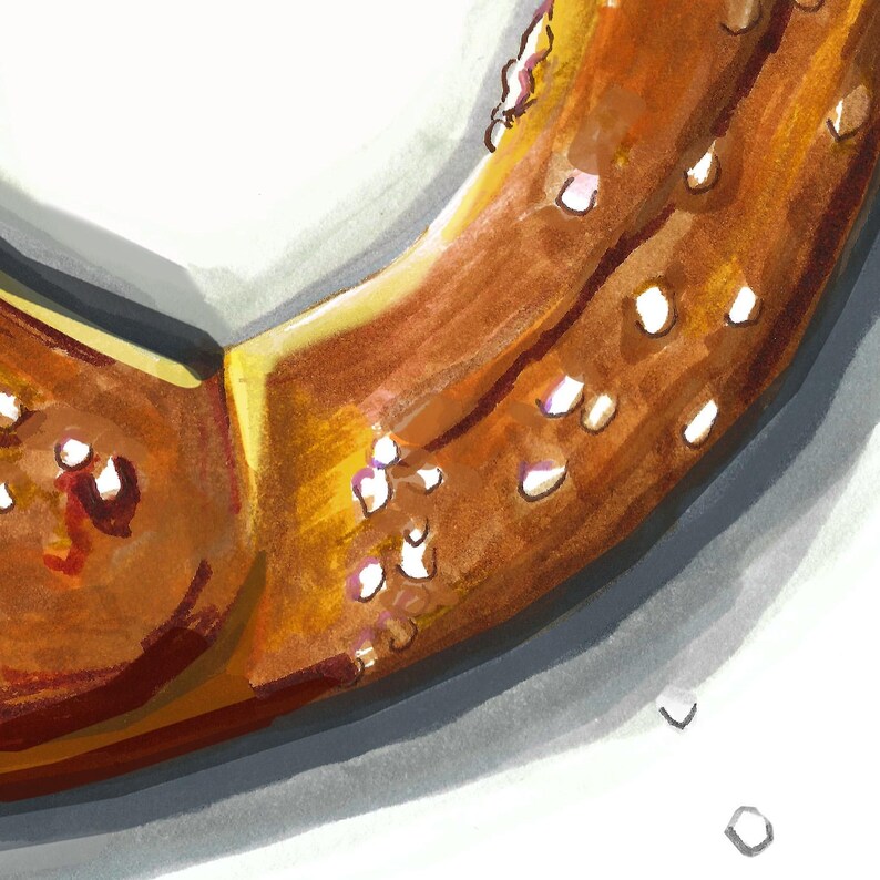 Salted Pretzel Art Print: Original Food Painting Poster - Etsy