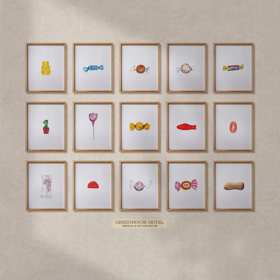 Fun Candy Collection, Original Candy Art, Downloadable Set of 15 Retro ...