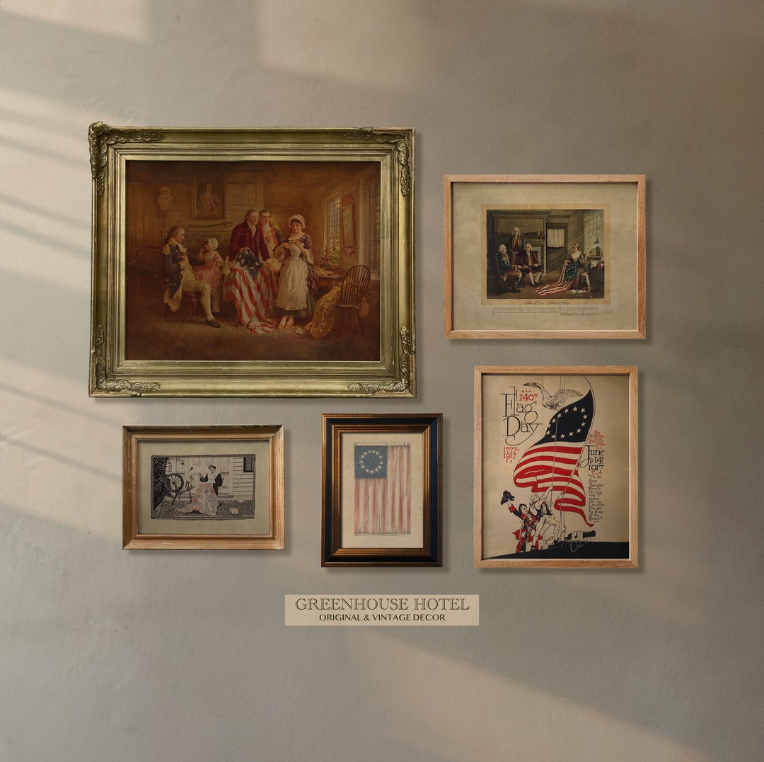 Vintage Betsy Ross American Flag Prints Set of 5 Digital Download ...