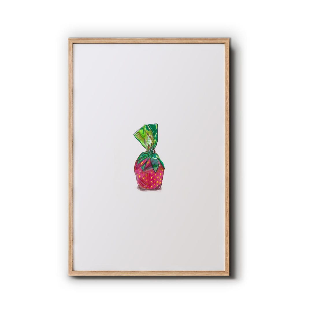 Strawberry Candy Art Print | Retro Food Wall Decor, 90s Nostalgic Food ...
