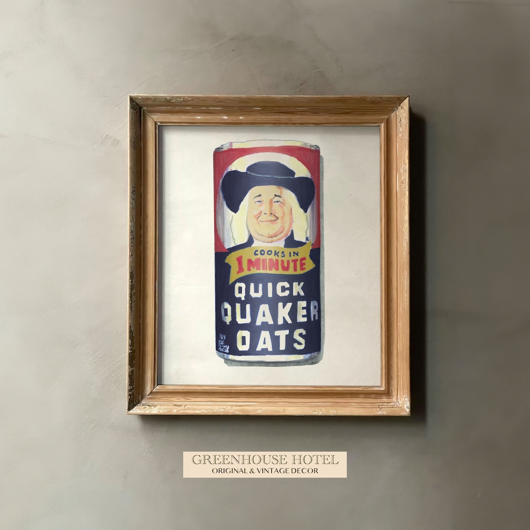 Retro 1980 Quaker Oats Print Original Painting Vintage Kitchen Decor ...
