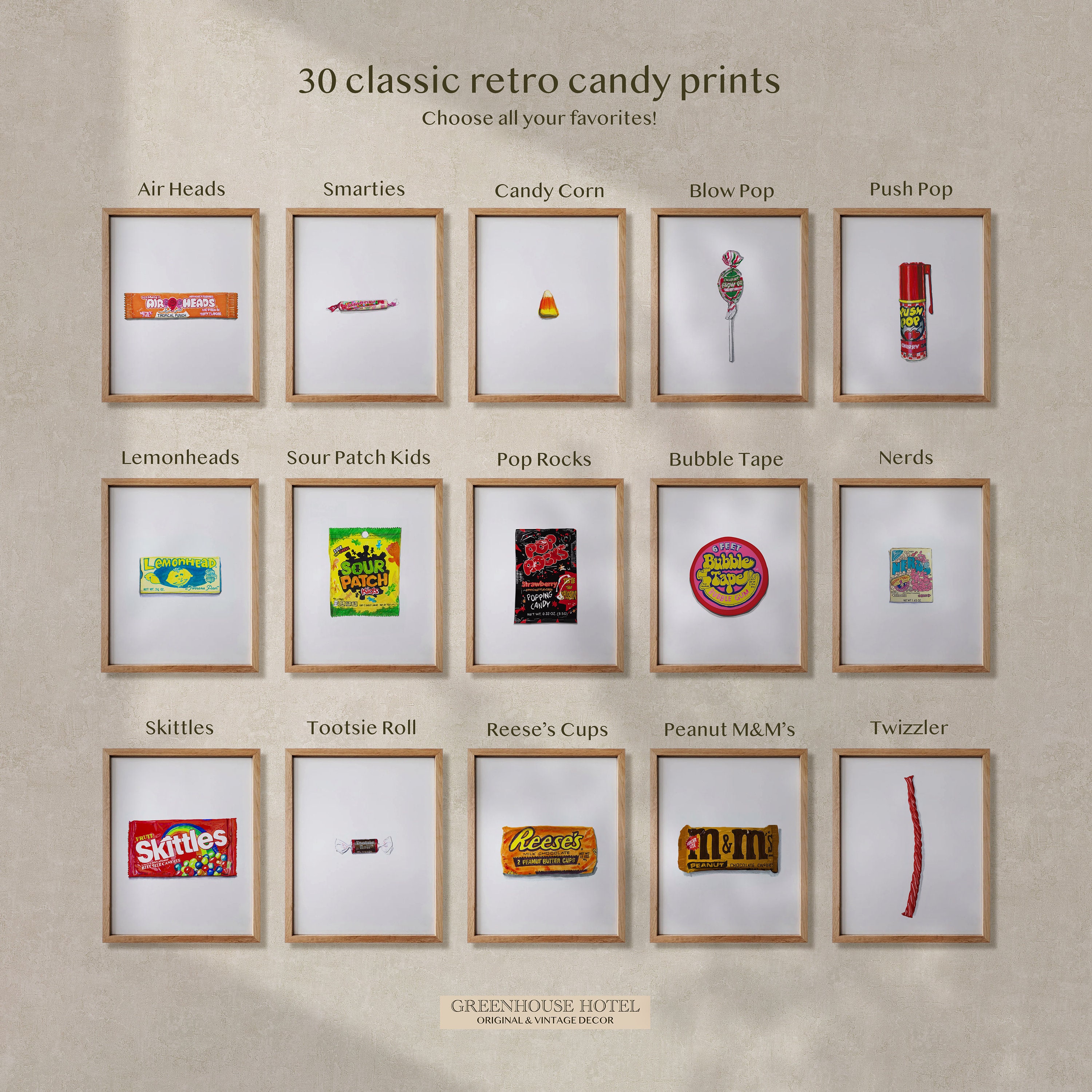 Retro Candy Prints MIX & MATCH 30 Retro Candy Prints Gummy Bear ...