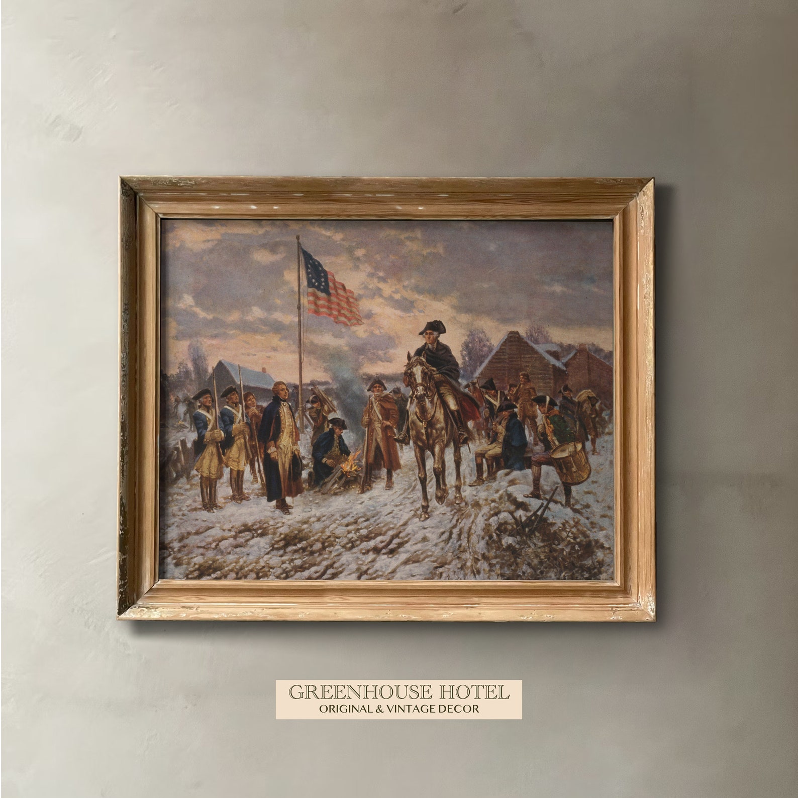George Washington at Valley Forge, Vintage Historic Americana Art ...