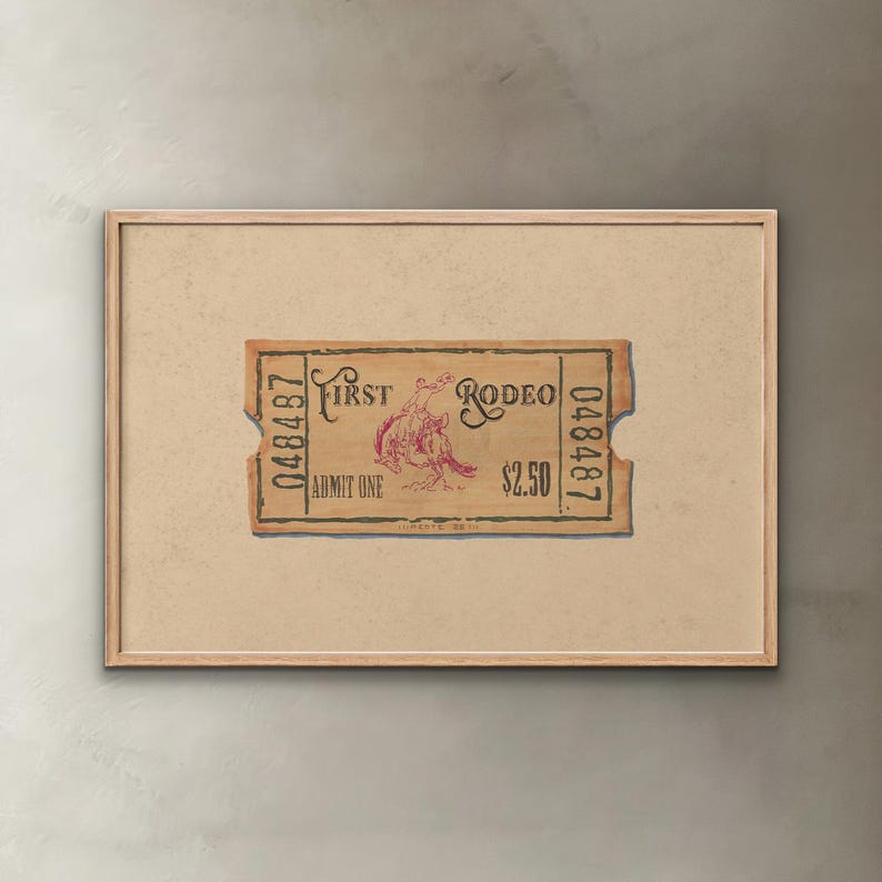 First Rodeo Ticket Stub Vintage Style Print - Etsy