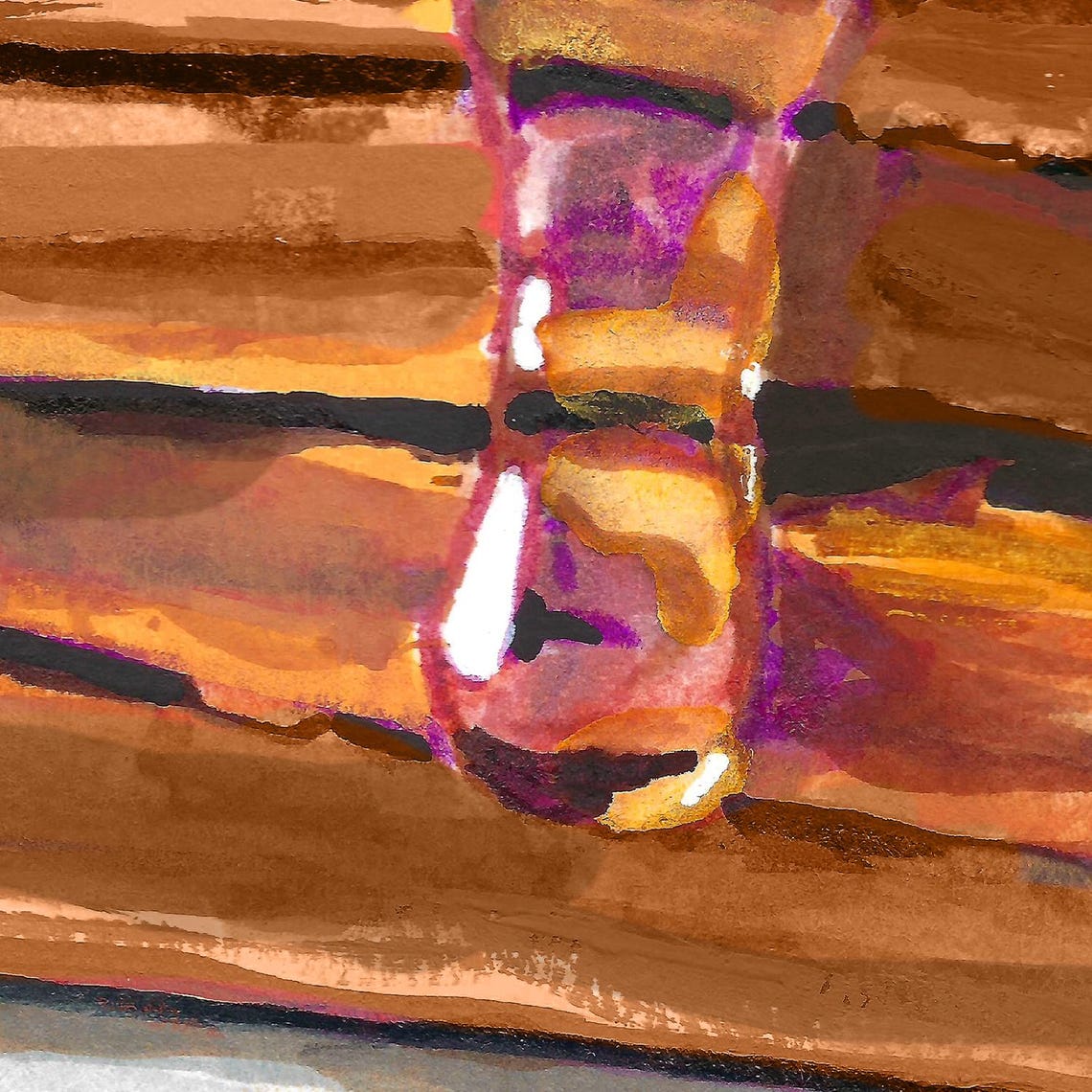 Waffles With Maple Syrup Painting | Original Fine Art Print Breakfast ...