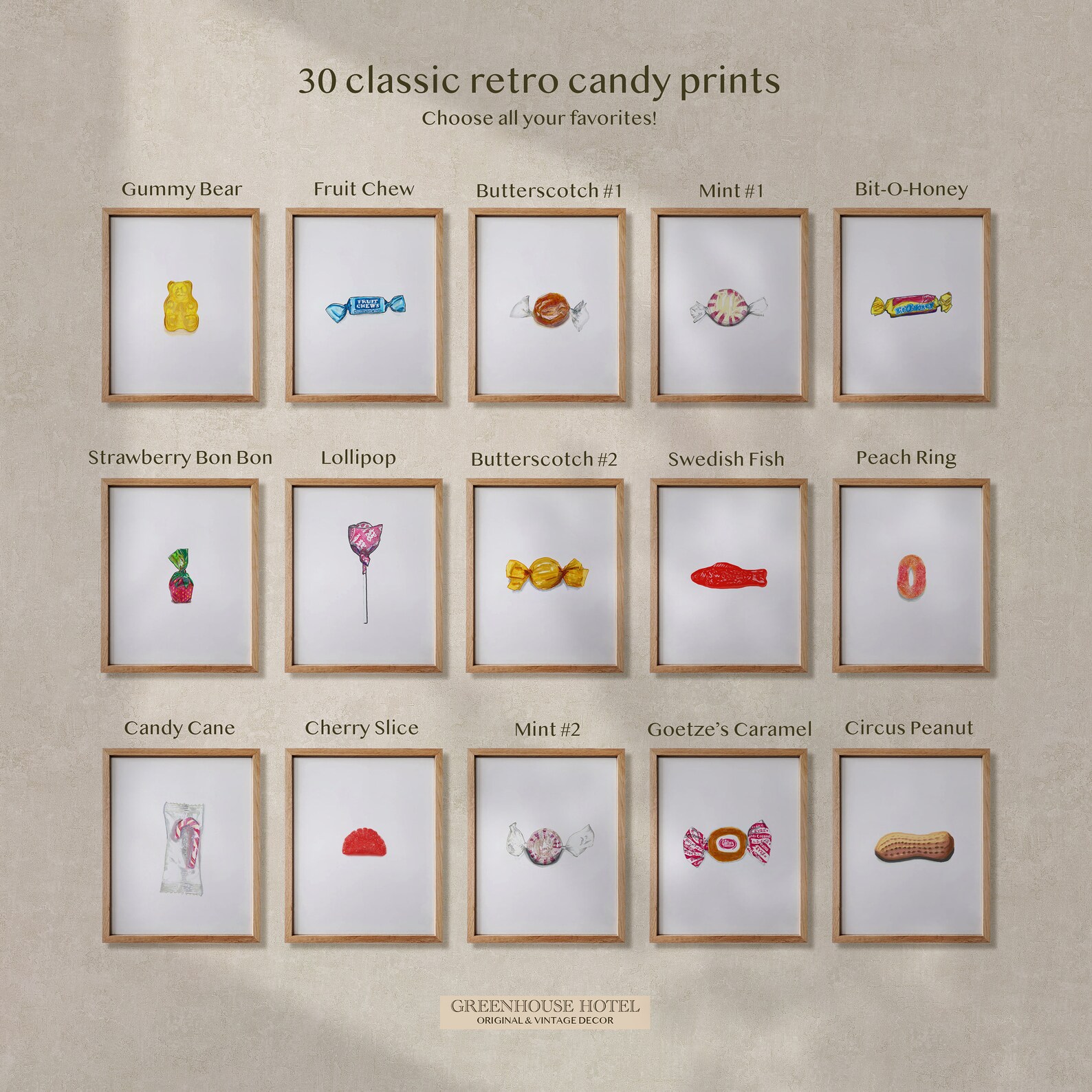 Retro Candy Prints MIX & MATCH 30 Retro Candy Prints Gummy Bear ...