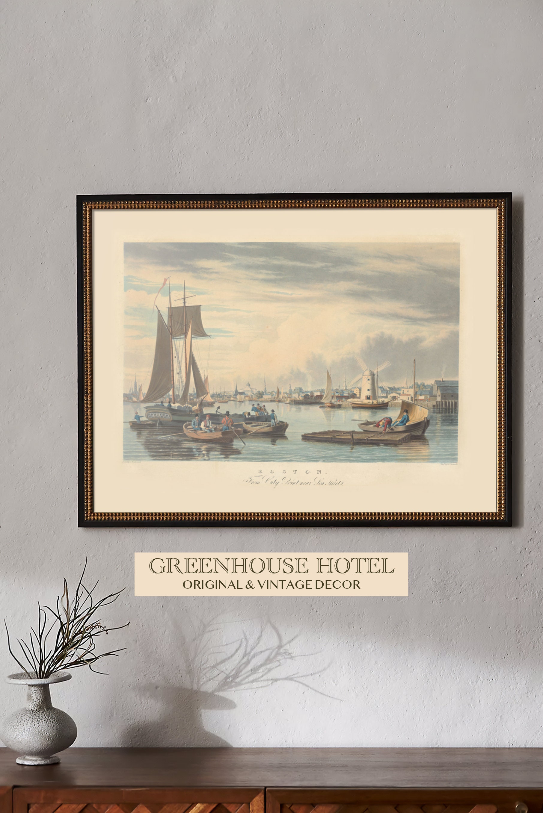 Vintage Boston Artwork PRINTABLE 1800s Boston Wall Art Gallery Set of 6 ...