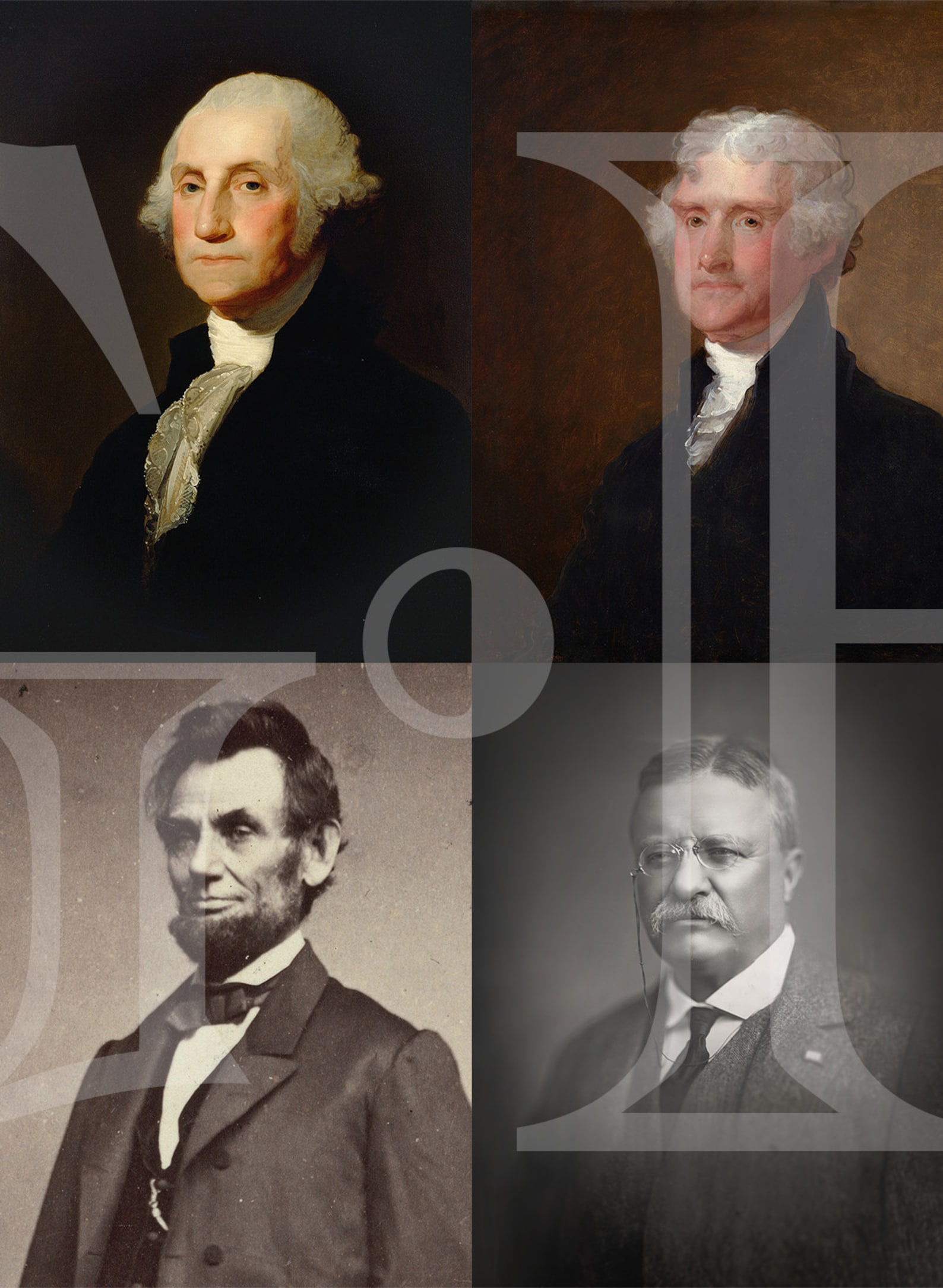 President Gallery Wall PRINTABLE Washington Jefferson Roosevelt Lincoln ...