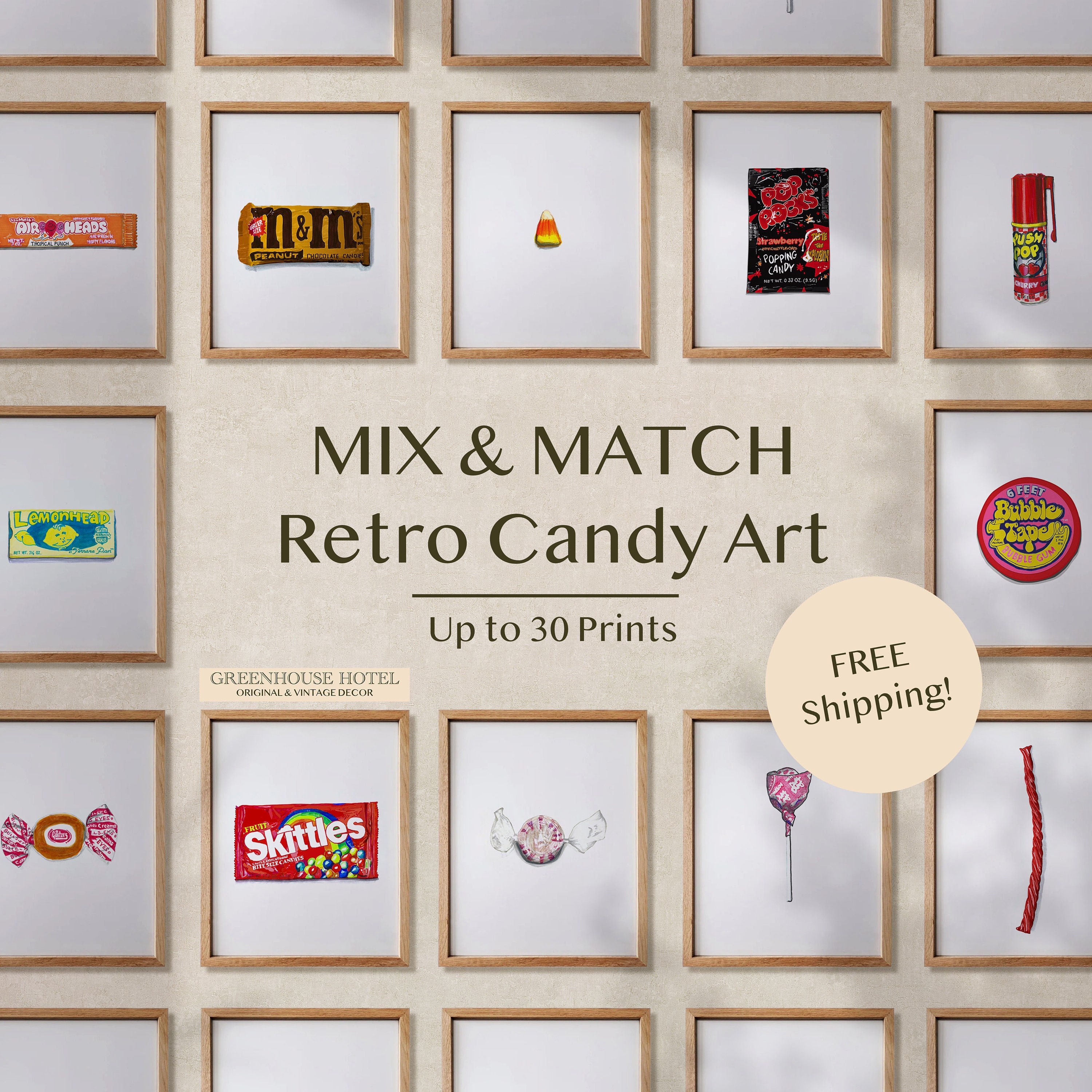 Retro Candy Prints MIX & MATCH 30 Retro Candy Prints Gummy Bear ...