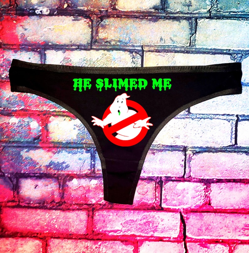 Ghostbusters Funny 80s Retro Dirty Cum Slut Naughty Horror Sexy Thong ...