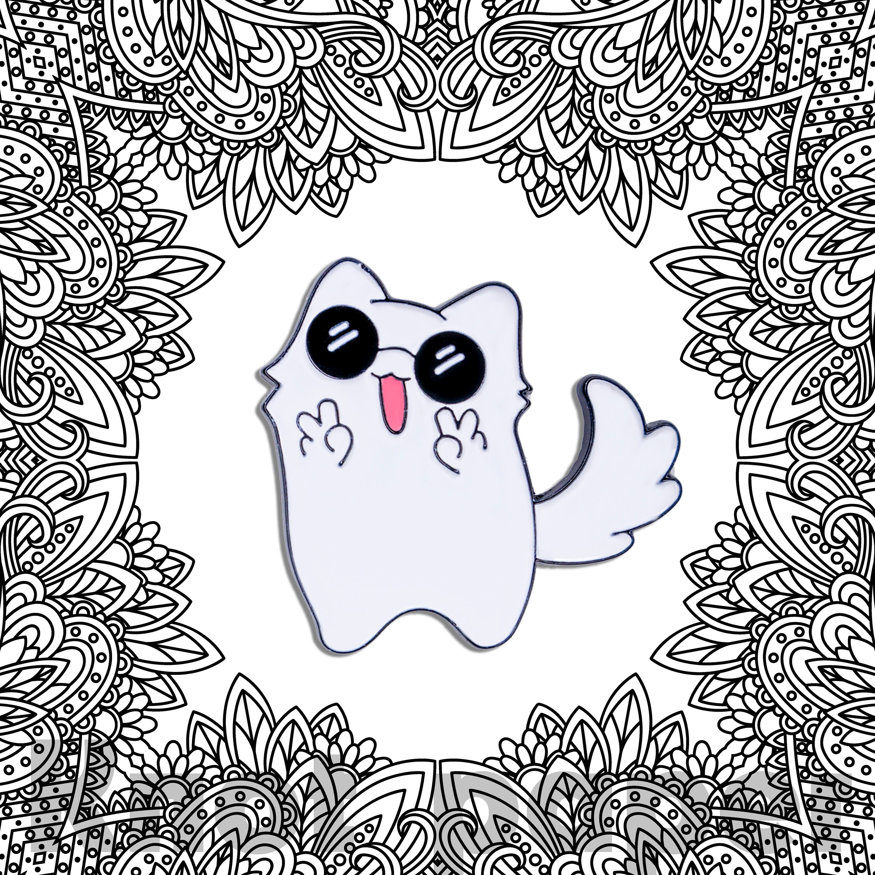 Kawaii Cat Gojo Enamel Pin From Anime Jujutsu Kaisen Otaku Collection ...