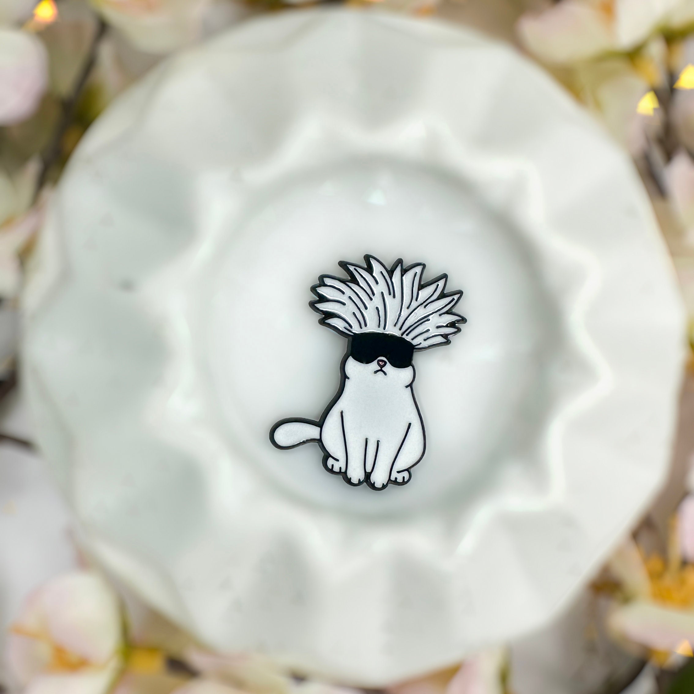 Kawaii Cat Gojo Enamel Pin From Anime Jujutsu Kaisen Otaku Collection ...