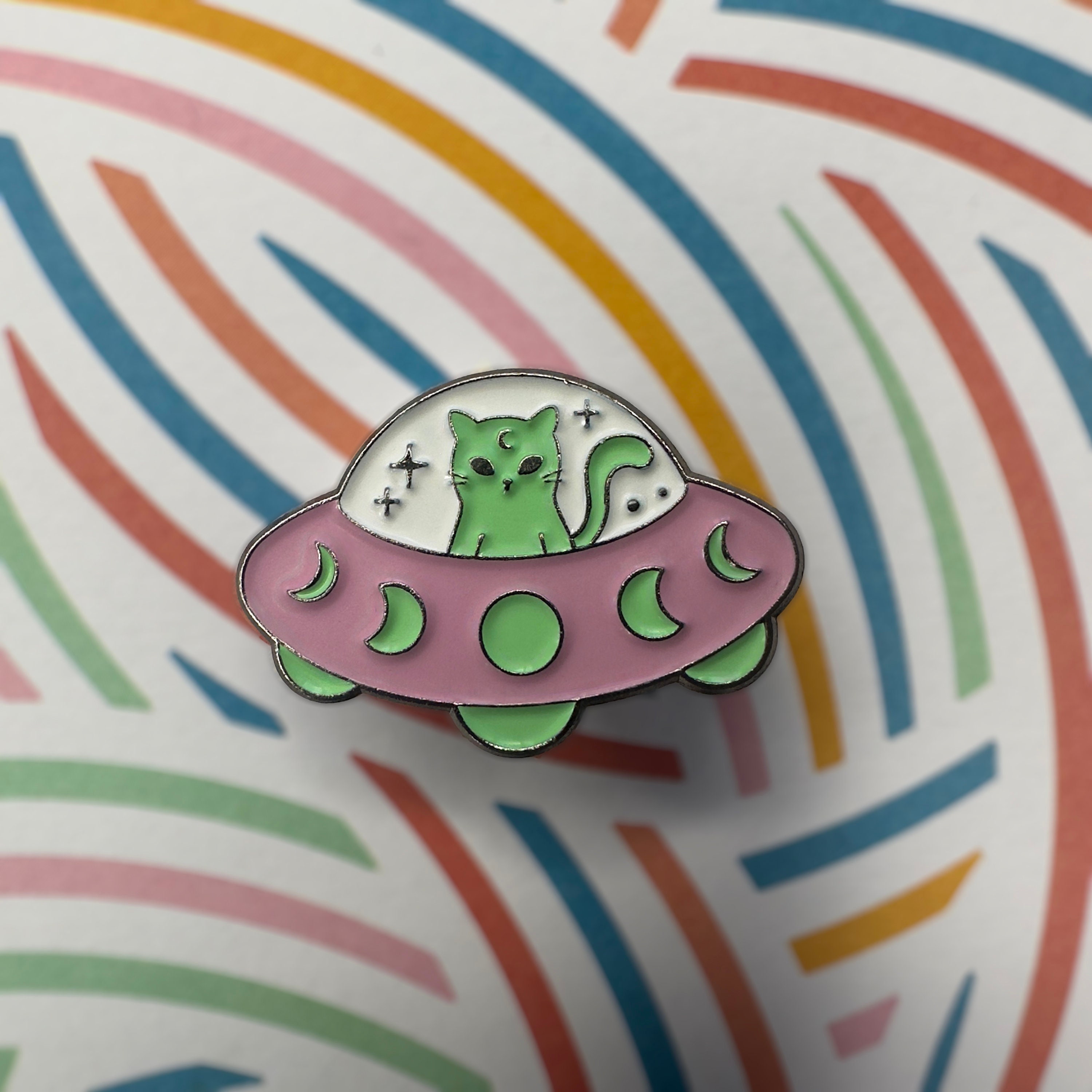 Cosmic Kitties Enamel Pins: 5-set Adventure Galactic Space Alien Cats ...