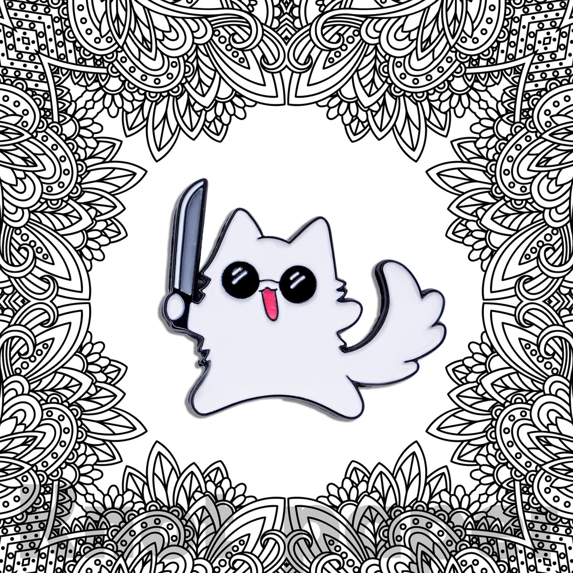 Kawaii Cat Gojo Enamel Pin From Anime Jujutsu Kaisen Otaku Collection ...