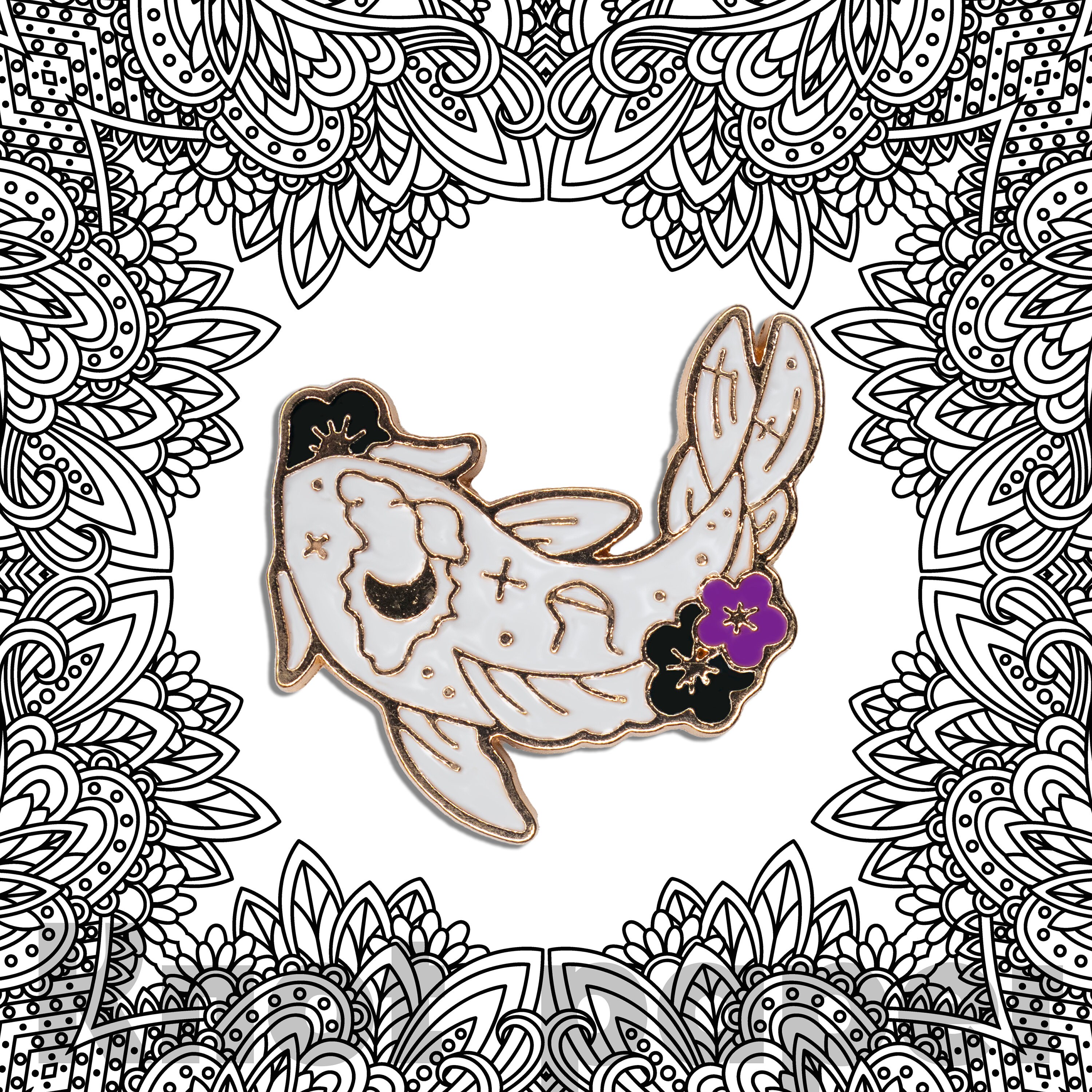 Zodiac Astral Koi Fish Yin Yang Pins: Set of 2 Harmony Enamel Pin ...