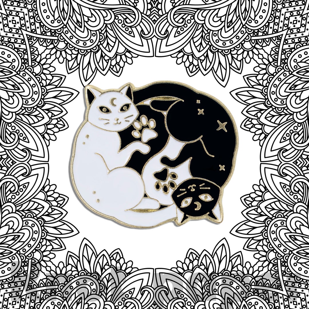 Purr-fect Harmony Cat Yin Yang Enamel Pin A Symbol of Balance Love - Etsy