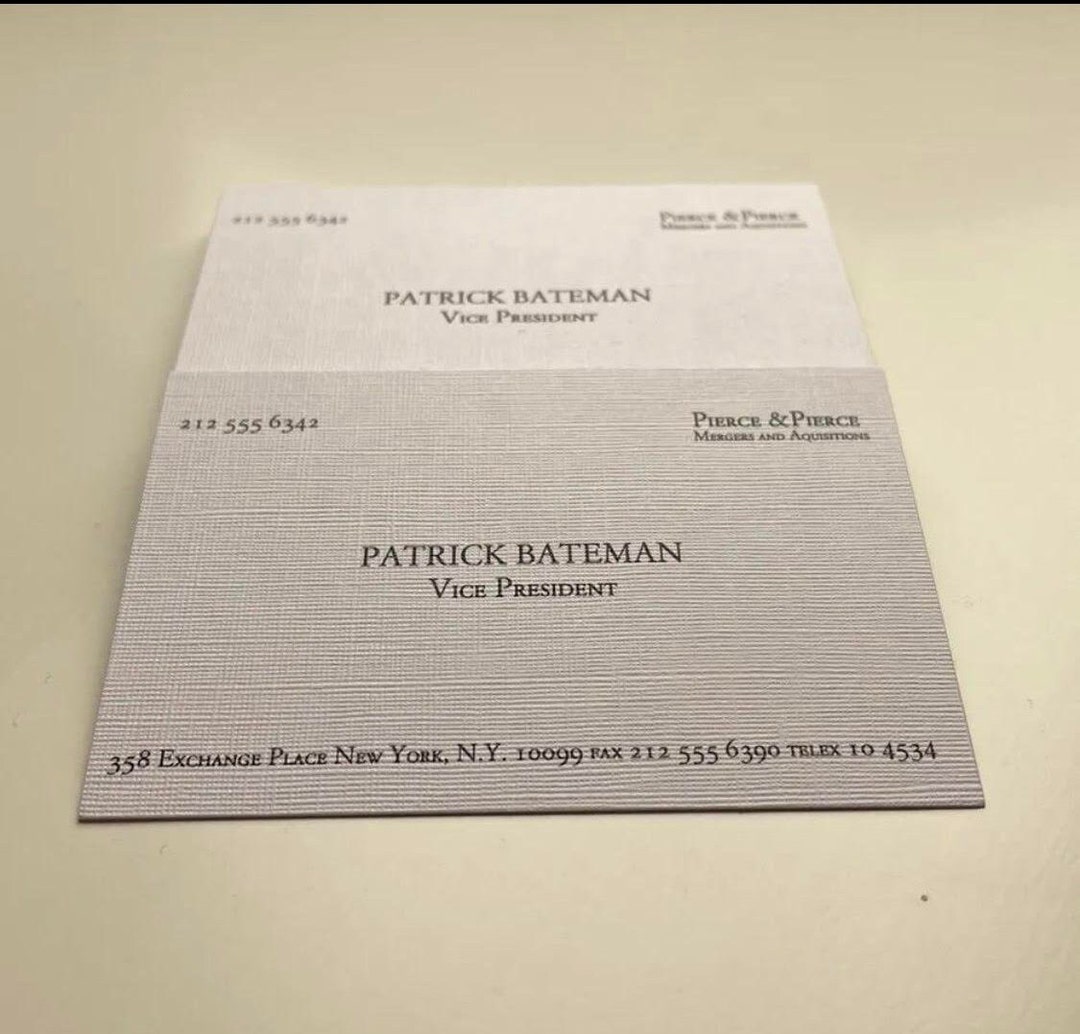 Patrick Bateman Business Card original - Etsy