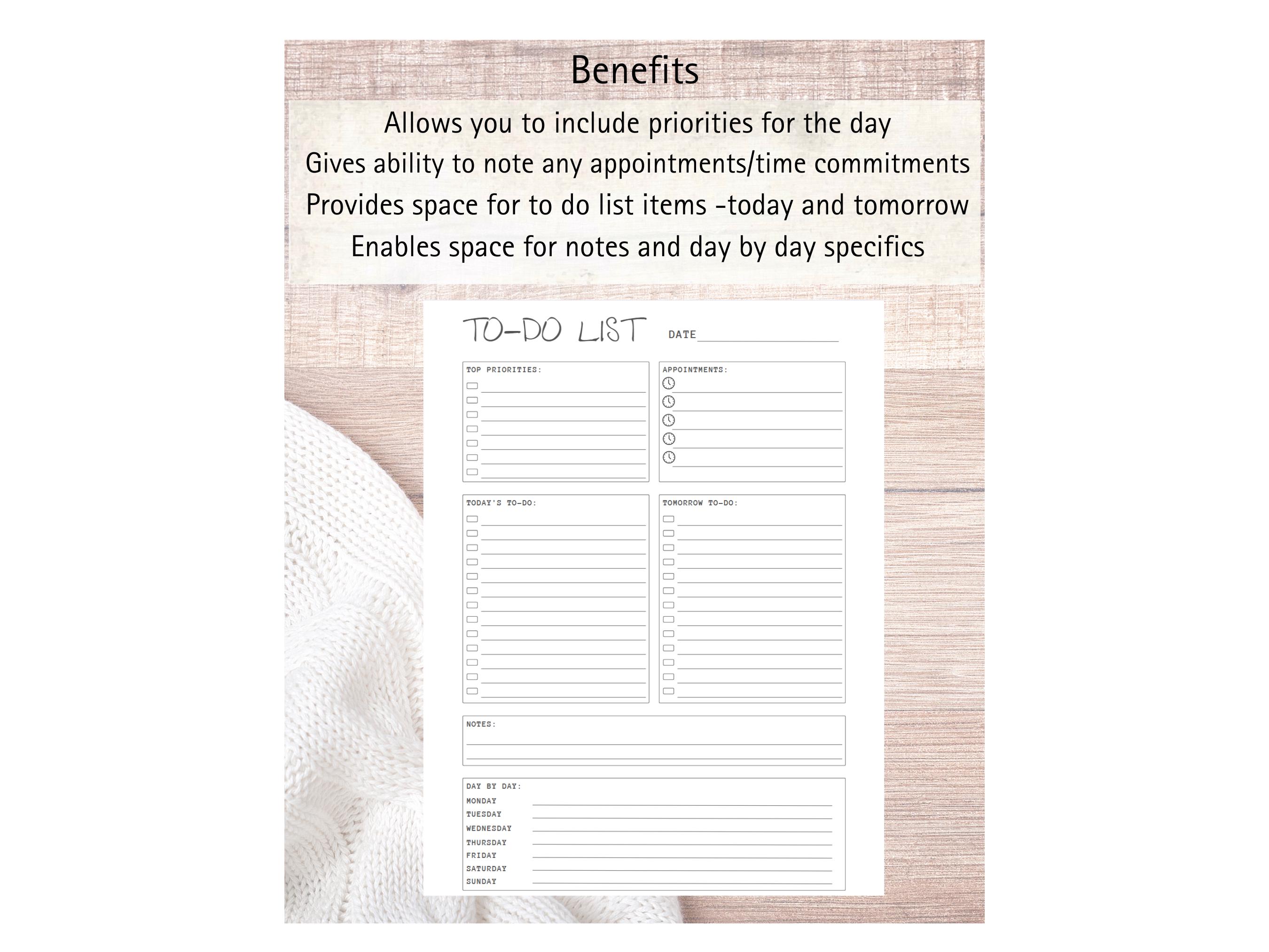 Simple, Printable to Do List (instant Download) - Etsy