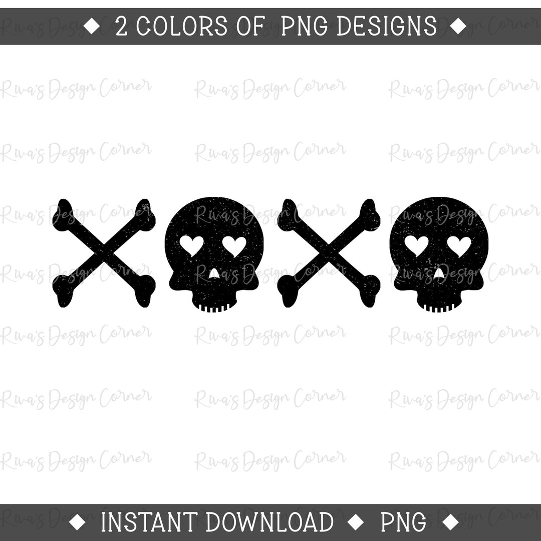 Spooky Valentine Svg, Hugs and Kisses PNG, Skull Png, Xoxo PNG ...