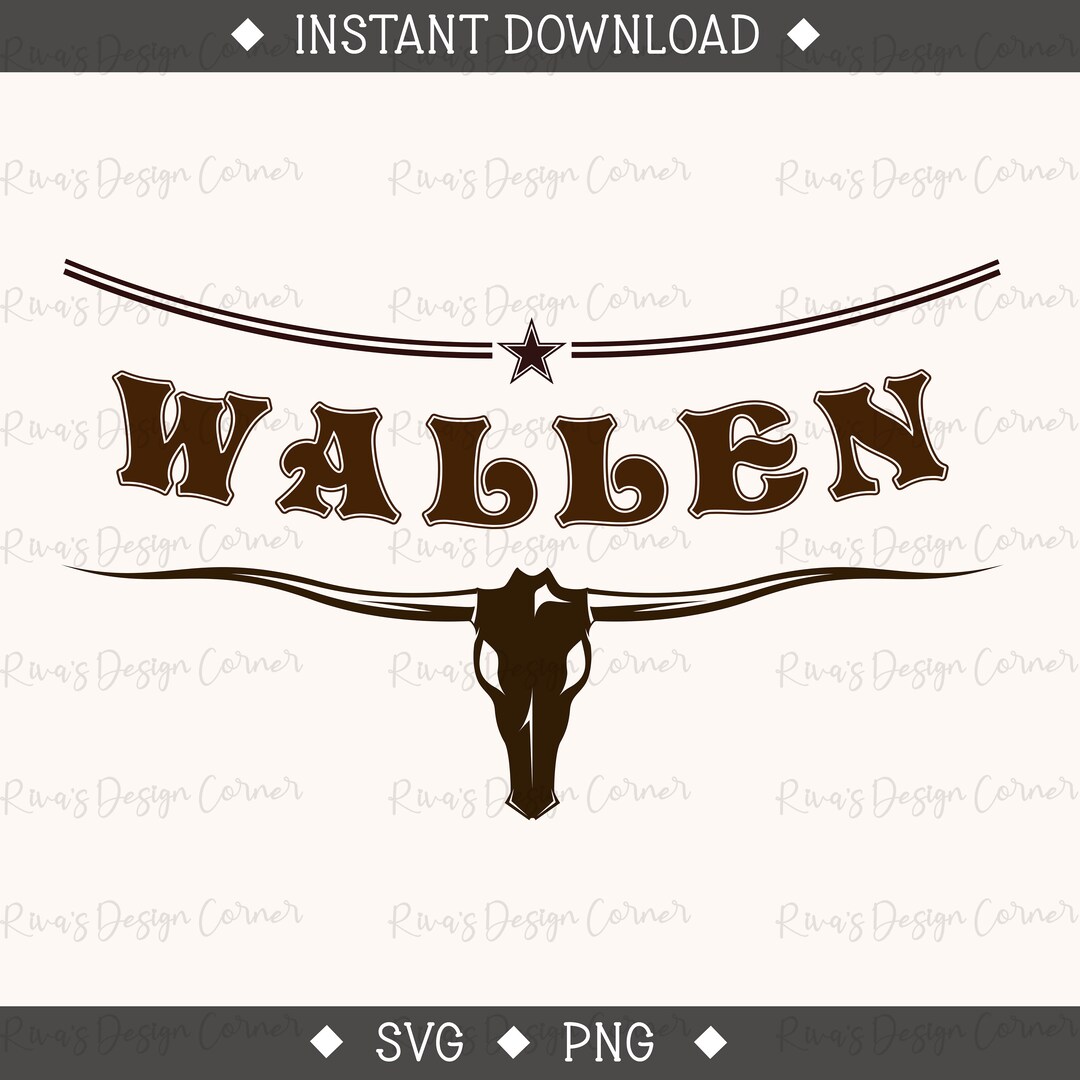 Wallen, 90's Country, Country Music Png, Wallen Longhorn PNG, Country ...