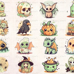 Kawaii Halloween Cute Pastel Candy Clip Art Bundle Happy Halloween ...