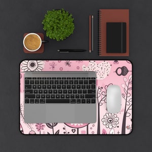 Pink Floral Desk Mat, Cottagecore Mousepad, Extra Large - Etsy