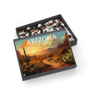 Puzzle Arizona Sunset 1000 Piece Desert Cactus Scene, Family and Adult ...