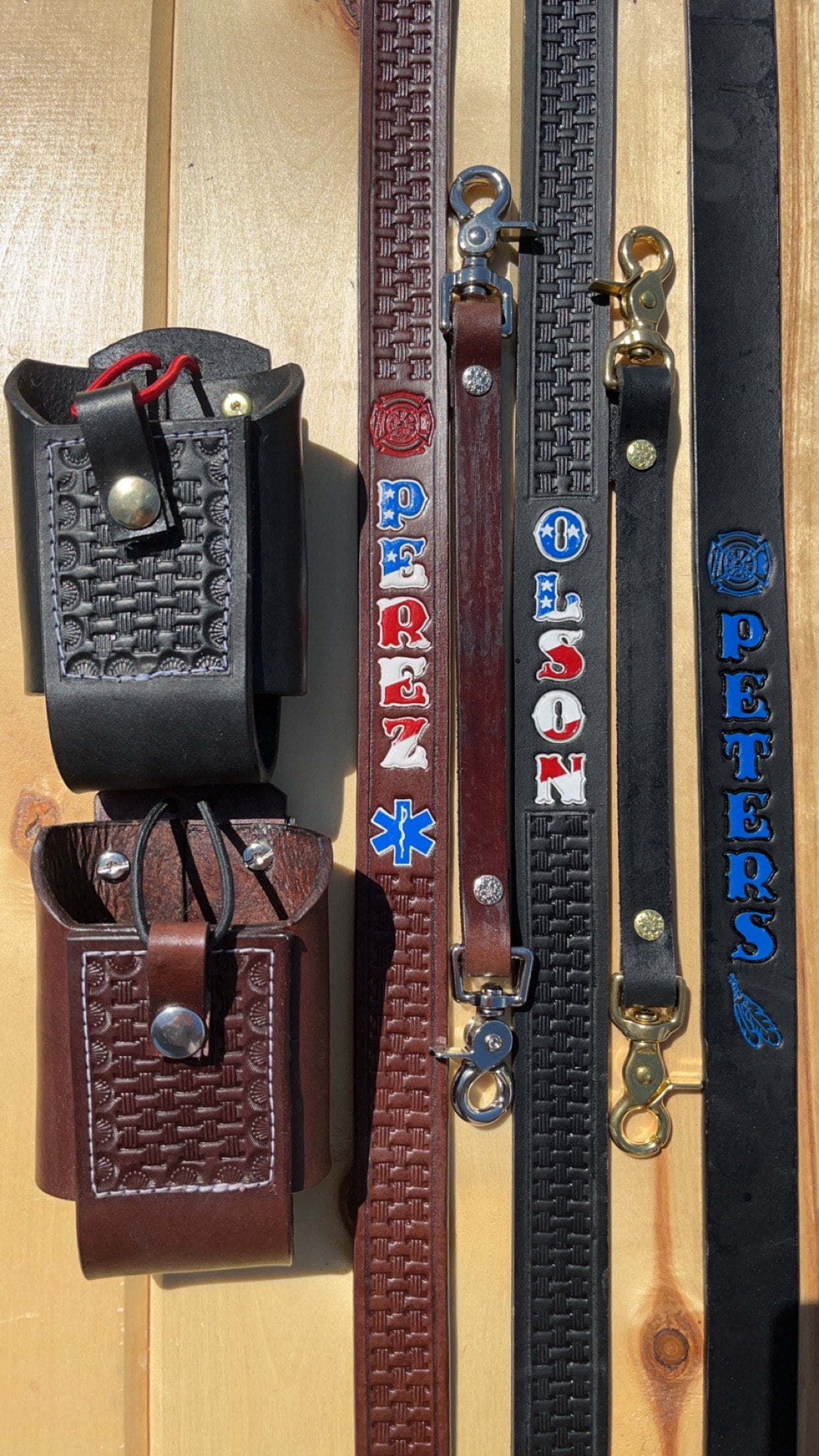 Custom Leather Firefighter Radio Strap and Holster Set, Fire and Ems ...