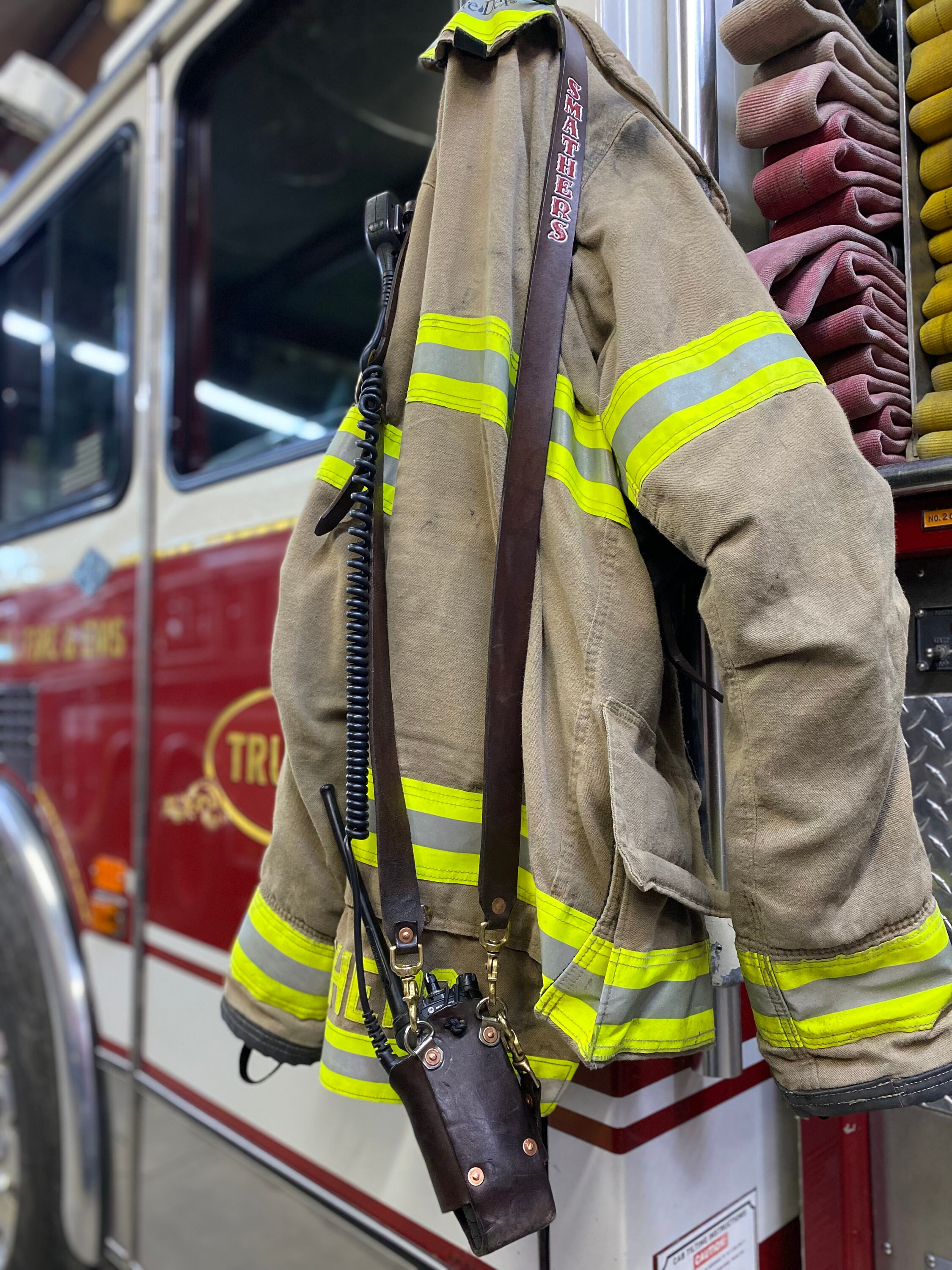 Custom Leather Firefighter Radio Strap and Holster Set, Fire and Ems ...